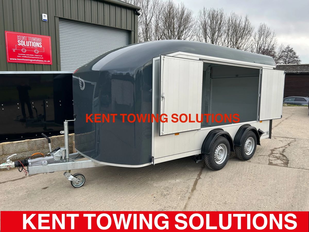 Debon C800 Box Trailer in Anthracite with a set of Lateral Doors14.5ft ...