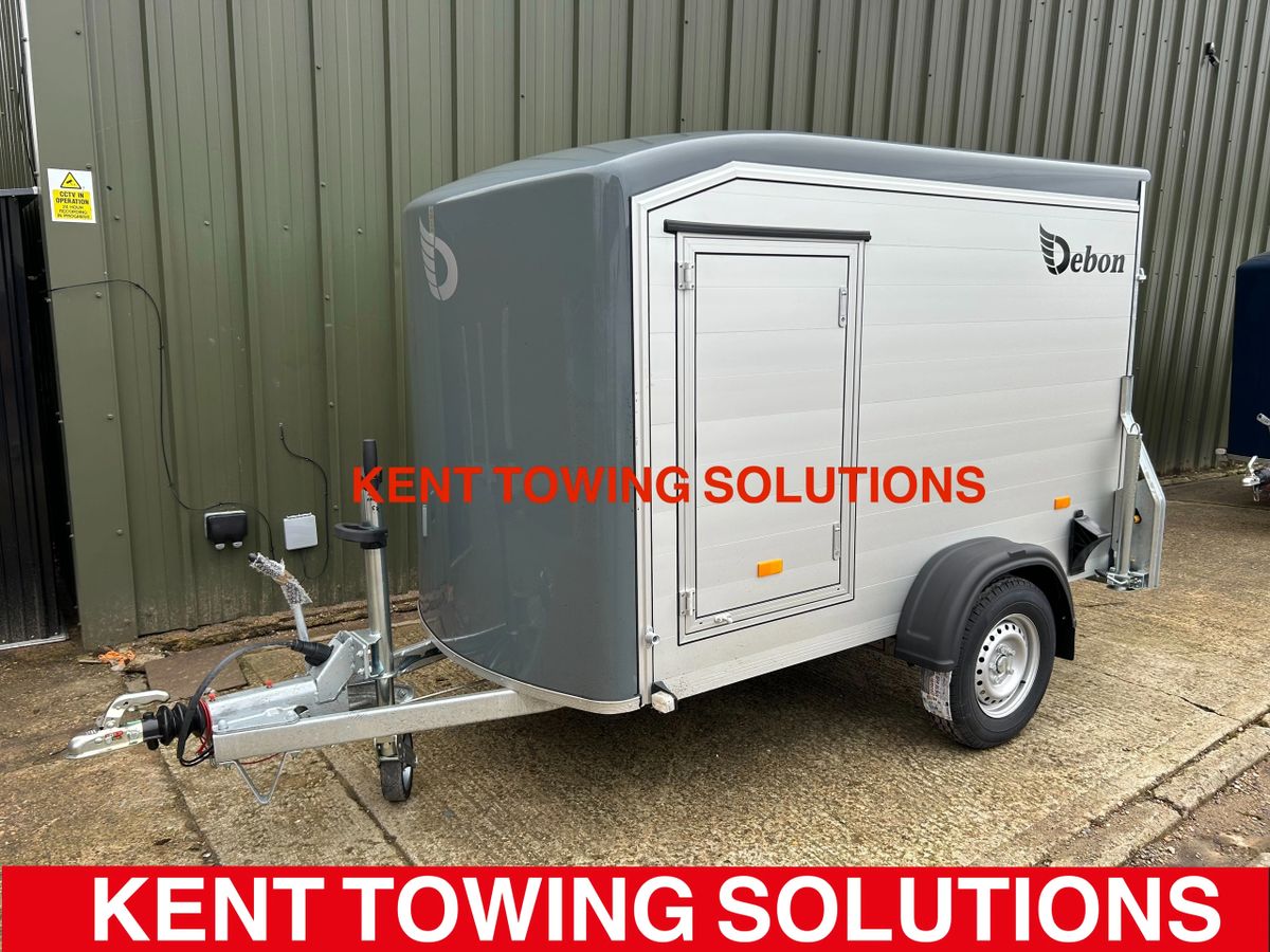 Debon C255 Box Trailer & Aluminium Sides, Side Door and Ramp in Grey