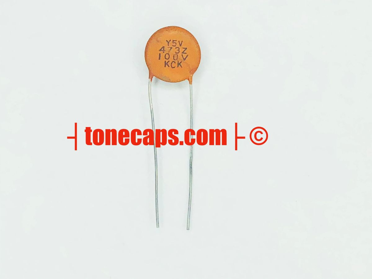 KCK .047 uF 100V 473Z Y5V Ceramic Disc Capacitor Tone Cap 1970s vintage