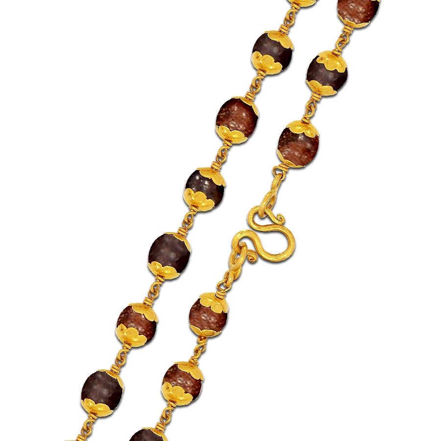 Red Sandalwood gold Chain mala