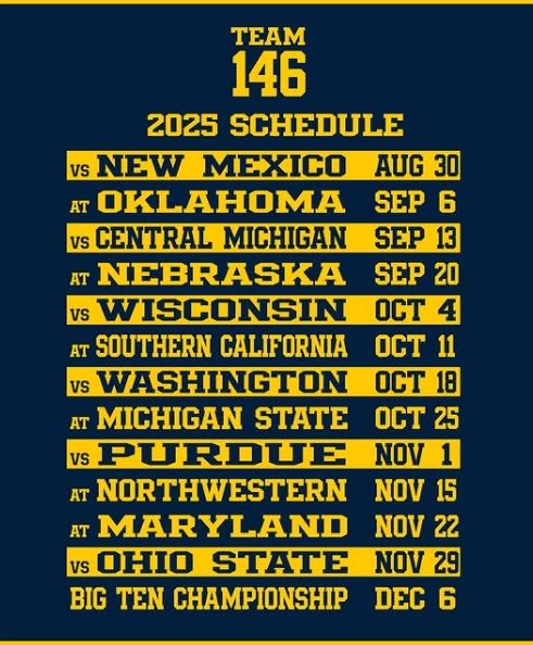 Michigan Football Schedule Facts | 2025-26