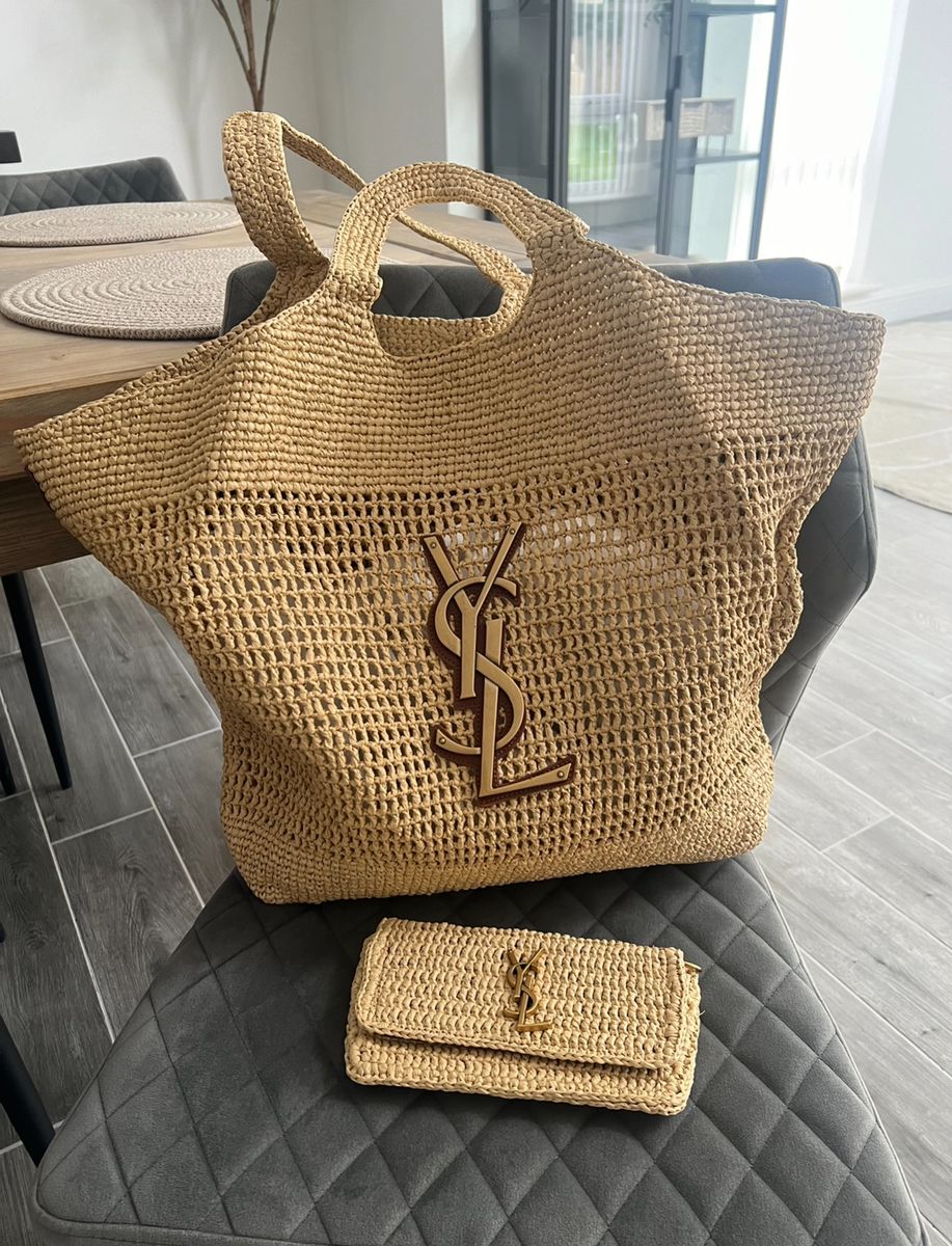 YSL Raffia Icare tote