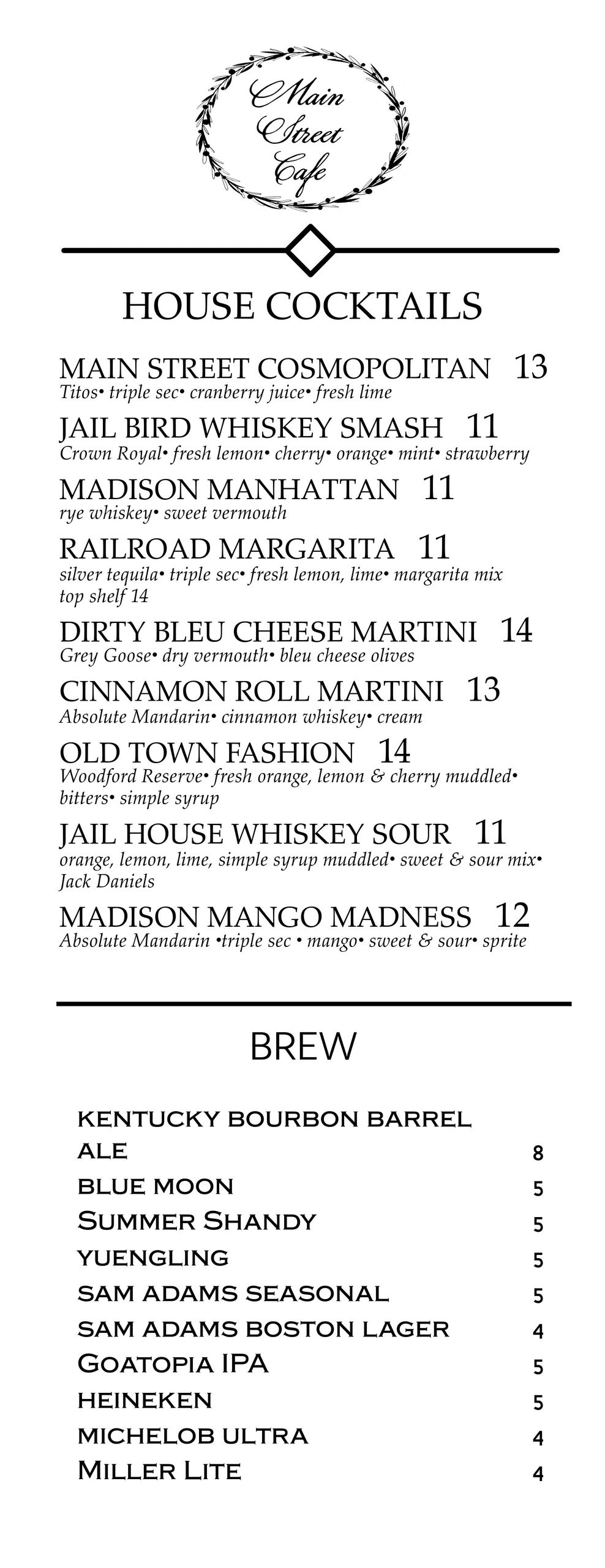 Drink Menu