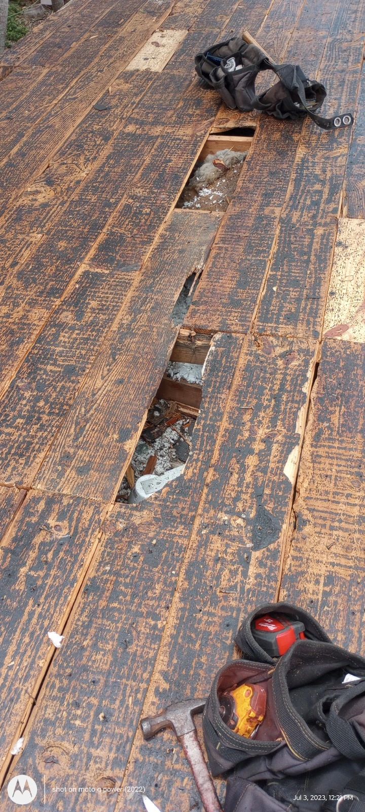 Is it necessary to remove old, rotten wood underneath a roof?