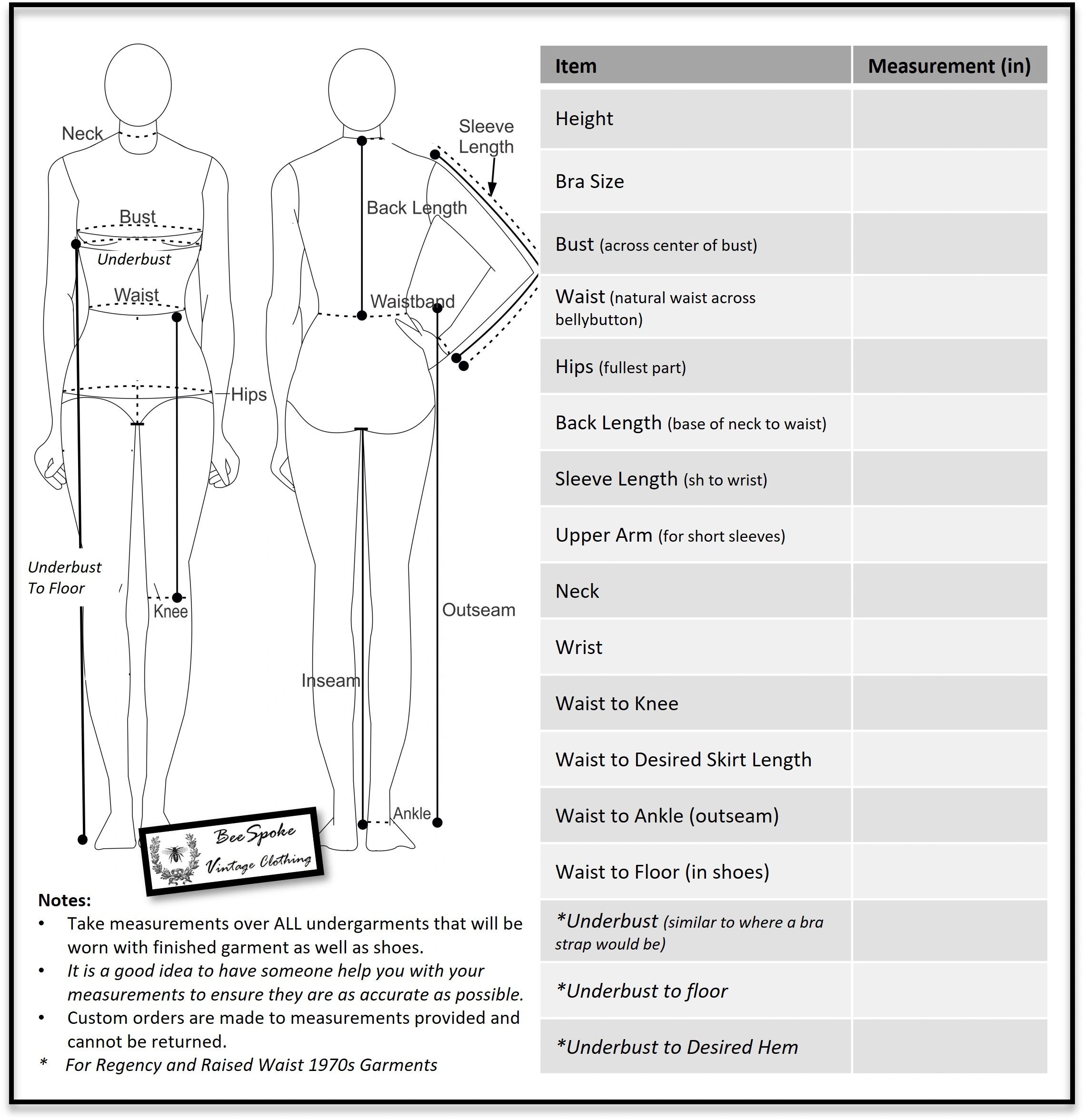 Waist To Floor Measurement