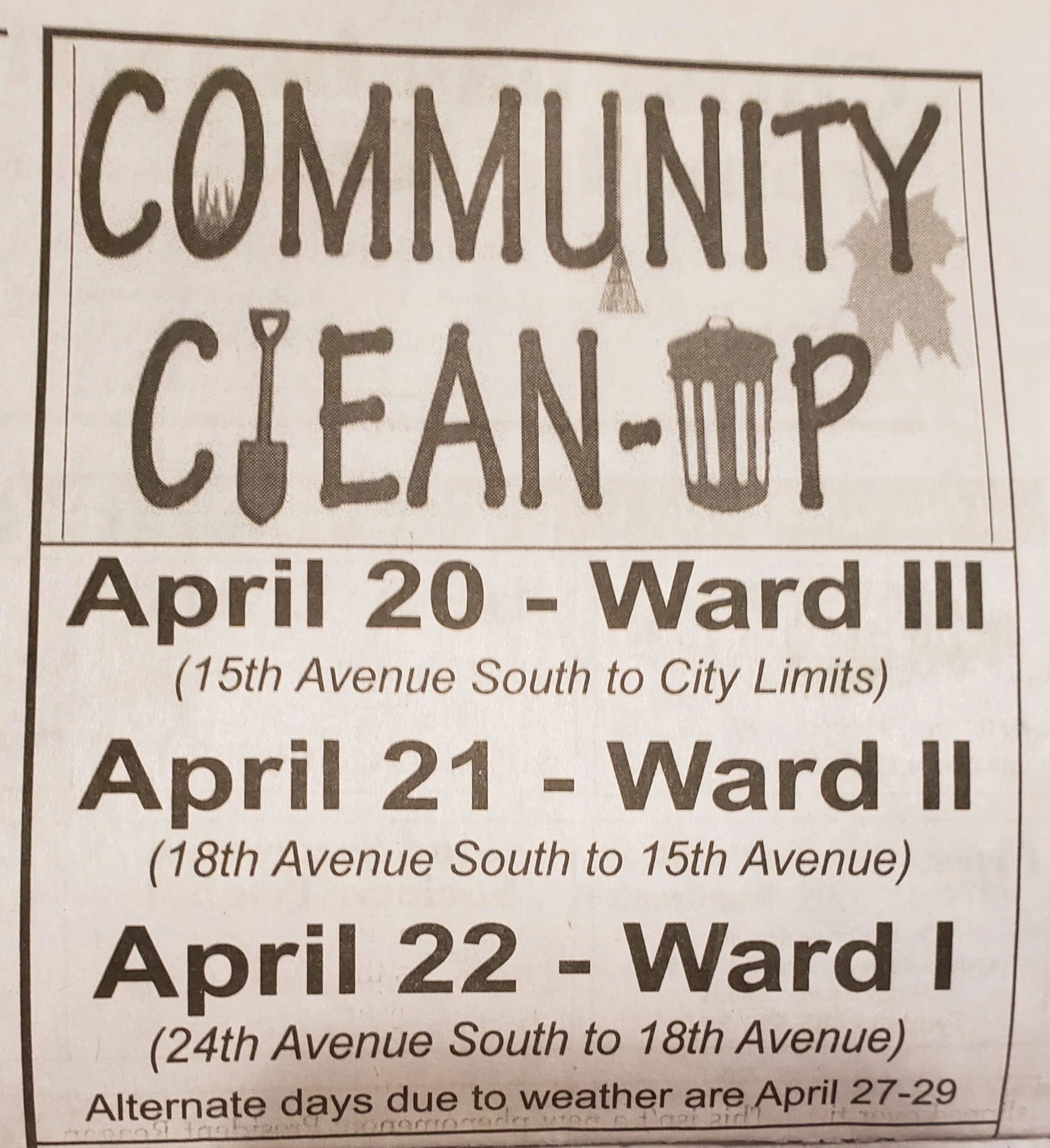 Tyndall City-Wide Community Clean-Up Details