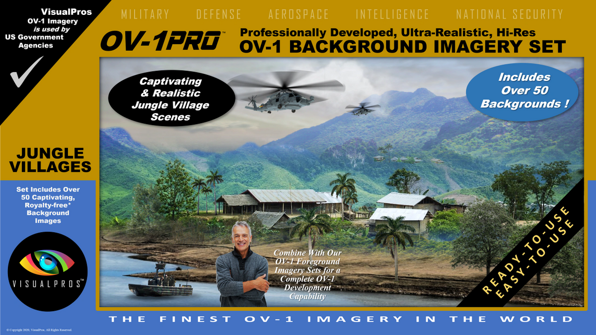 OV-1 BACKGROUND IMAGES - JUNGLE VILLAGE SET, INCLUDES OVER 50 BACKGROUNDS