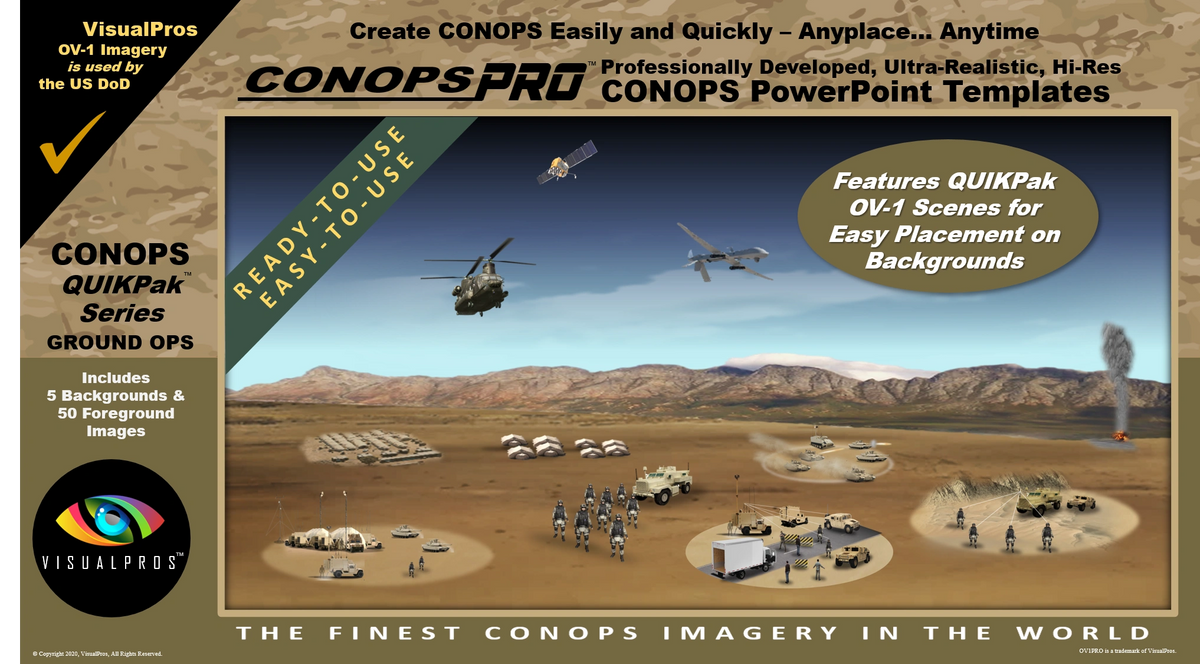 CONOPSPRO Template Set - General QUIKPAK Set, Includes 5 Backgrounds ...