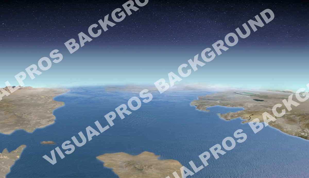 Wide-view OV-1 background With Multiple terrain and ocean surface areas