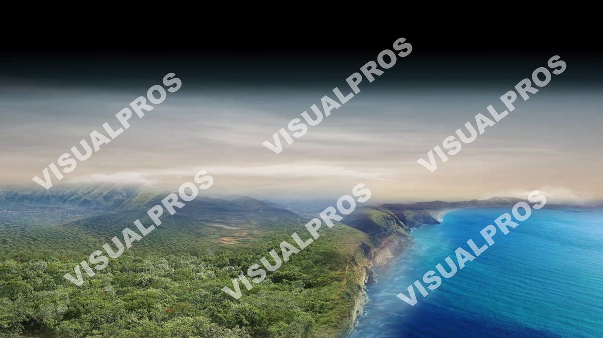 OV-1 BACKGROUND SCENE - LITTORAL/ INDOPACOM, JUNGLE ISLAND, OCEAN SHORE