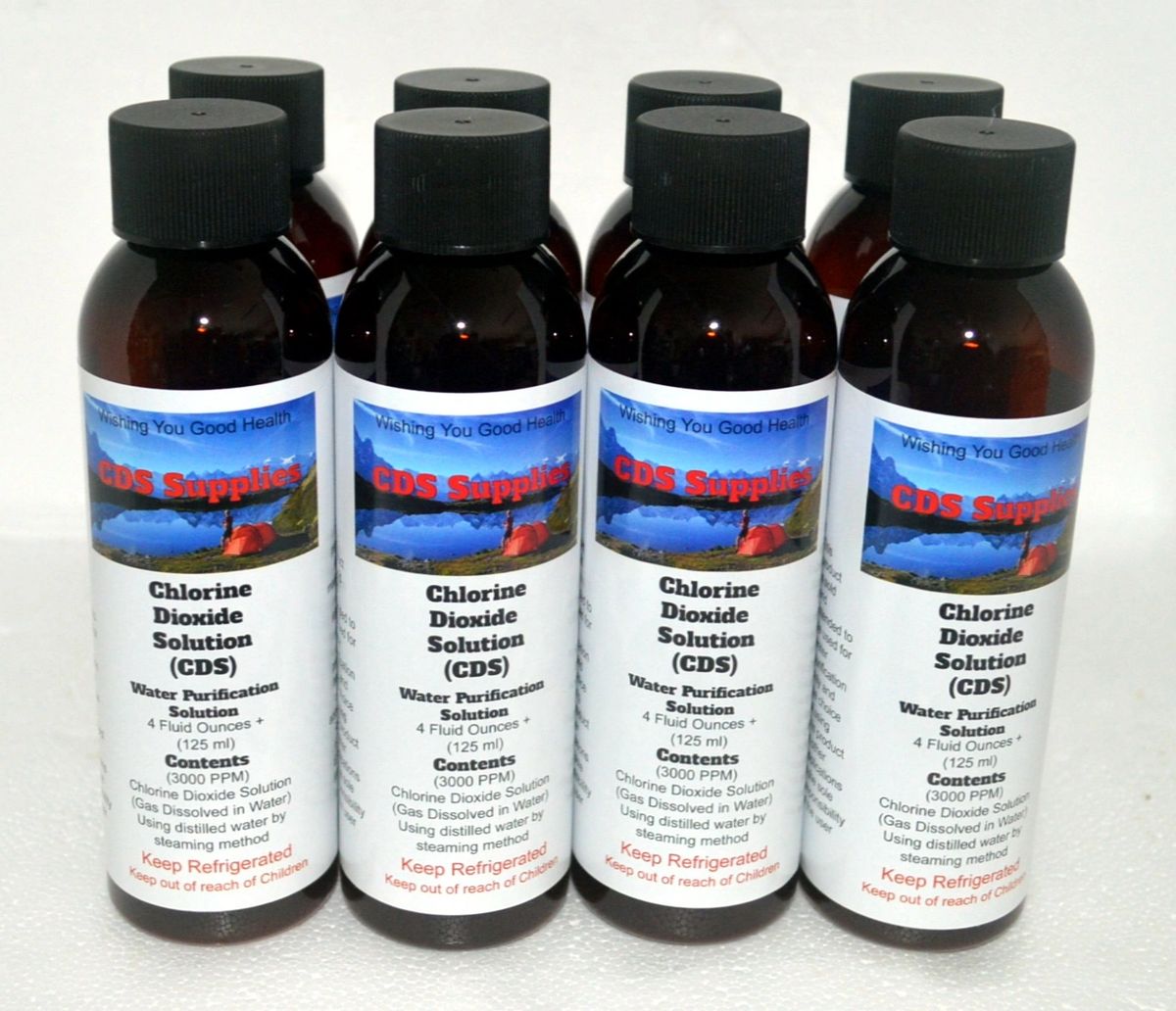 Chlorine Dioxide Solution CDS8 - (8) 4 oz Bottles of CDS (32 oz Total ...