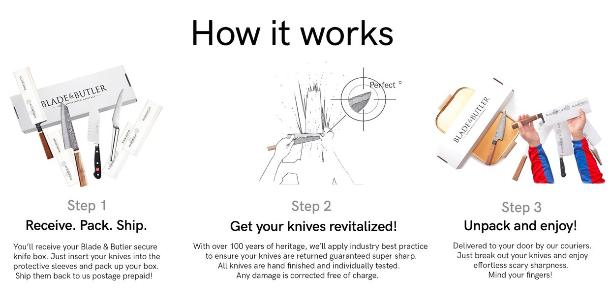 BLADE & BUTLER - Local Knife Sharpening Service, Knife Sharpening