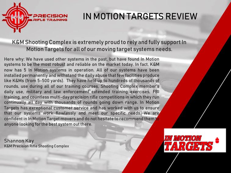 In Motion Targets - Moving Targets, Shooting Range, Firearms Training