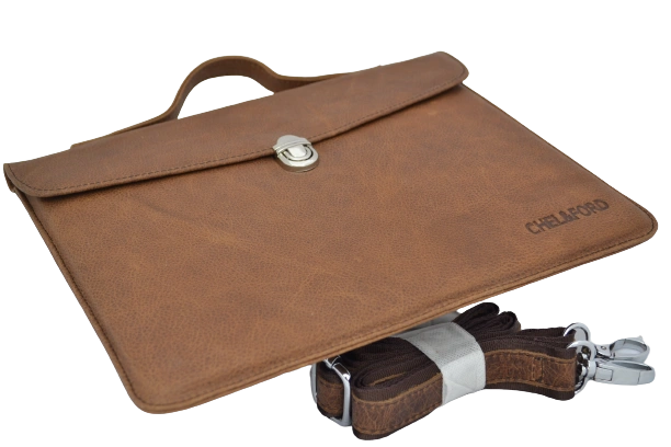 Slimmest Brown Leather iPad Briefcase, Satchel, Tablet Briefcase ...