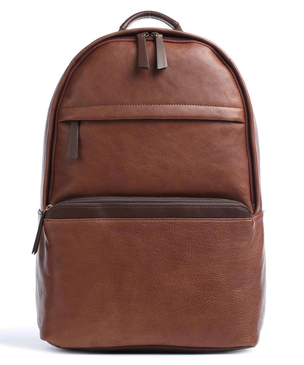 FOSSIL Evan Backpack 14″ Brown leather Backpack - Brown Grained Laptop ...