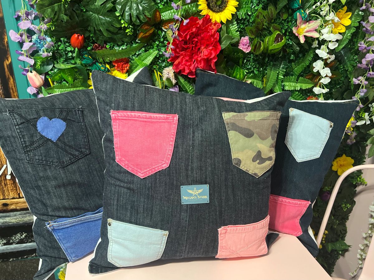 large 20" x 20" Recycled Denim & Textile Cushions