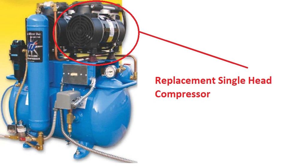 TECH WEST Rocky Series 1.5 HP Oilless Dental Air Compressor ACOR2D2 ...