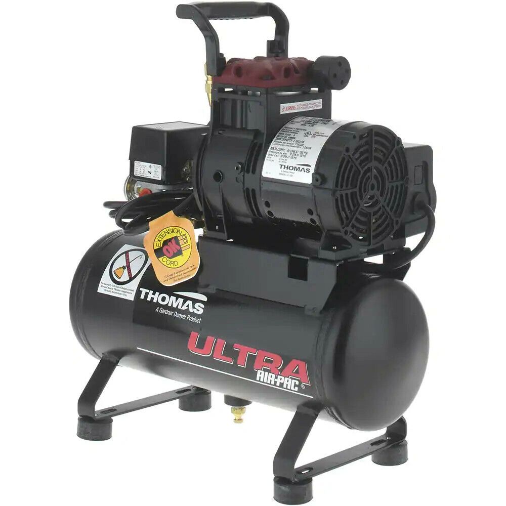 NEW Thomas Portable Air Compressor: Quiet, Oil Free, 2 gallon Tank, Hot ...