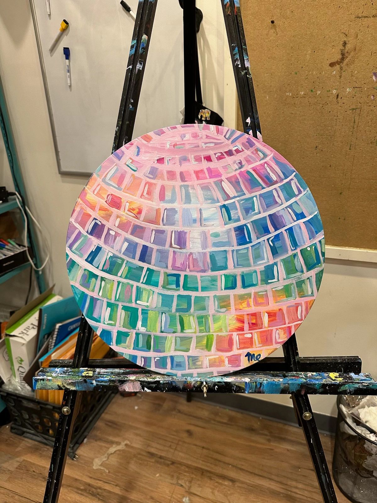Pajama Party Paint Night ~ Disco Ball Canvas