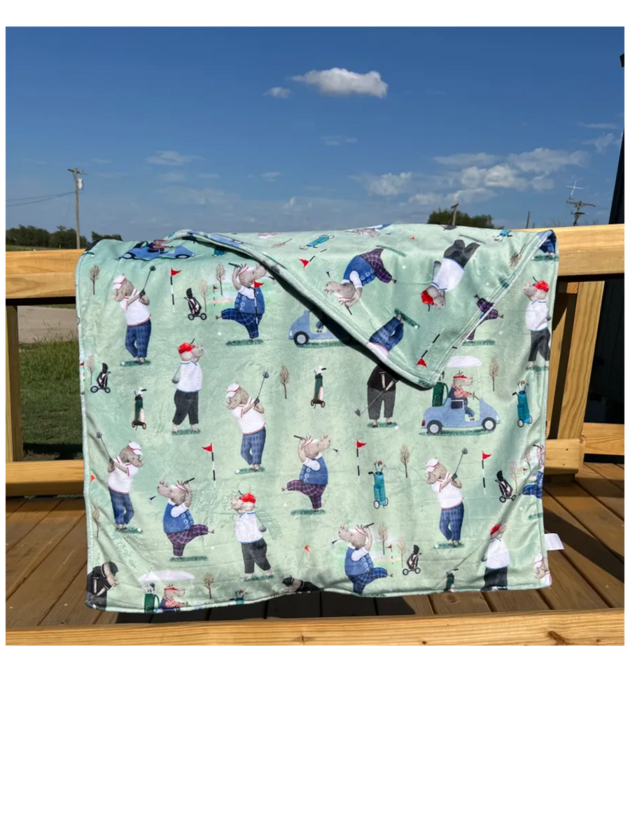 Baby 30" X 35" Minky Blanket- Double Bogey Digital Cuddle / Double ...