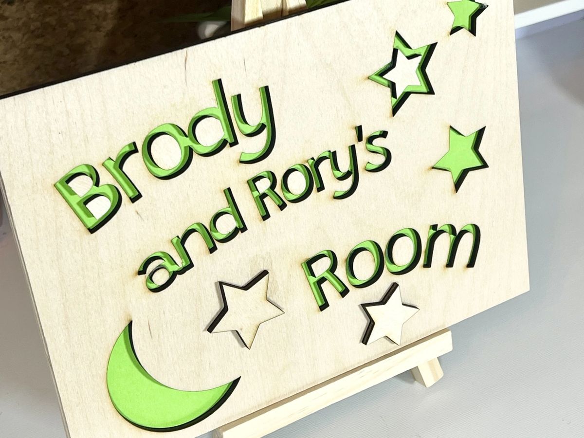 Personalised Wooden Room Sign A5