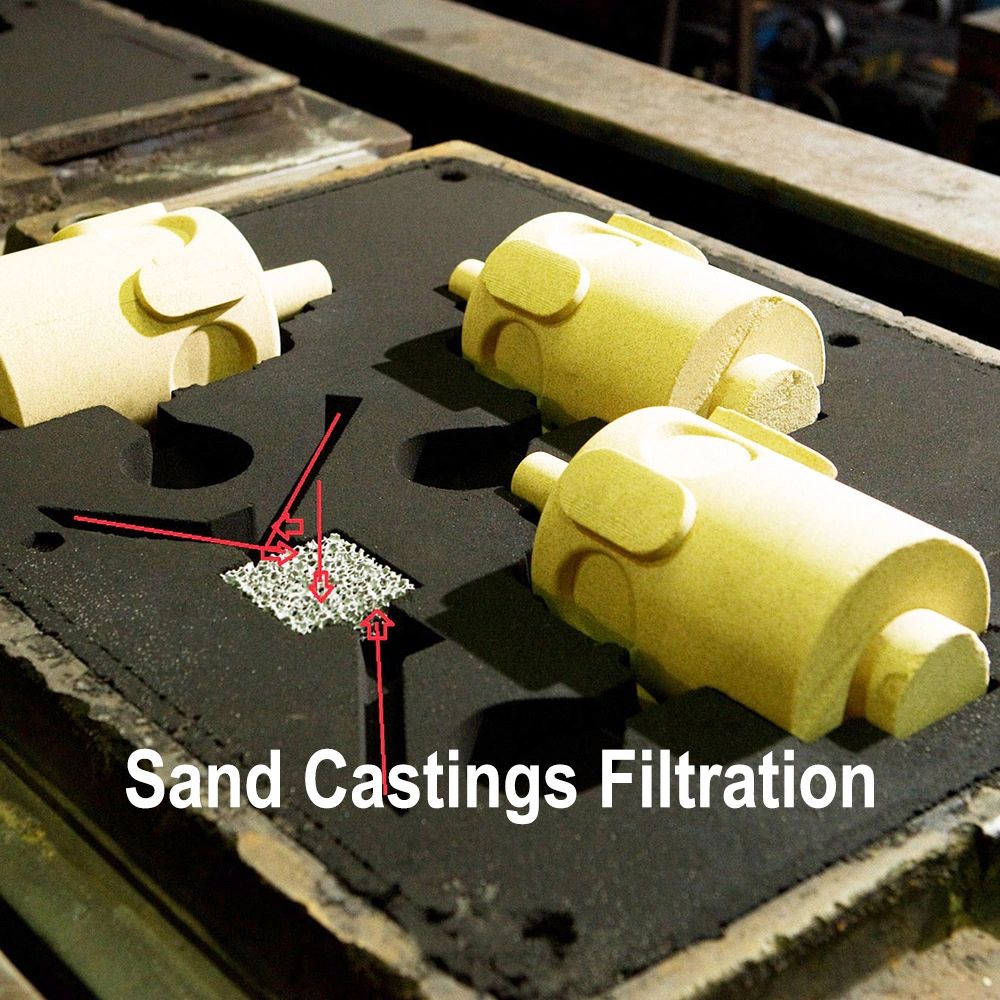 Placement of ceramic foam filter in gating system