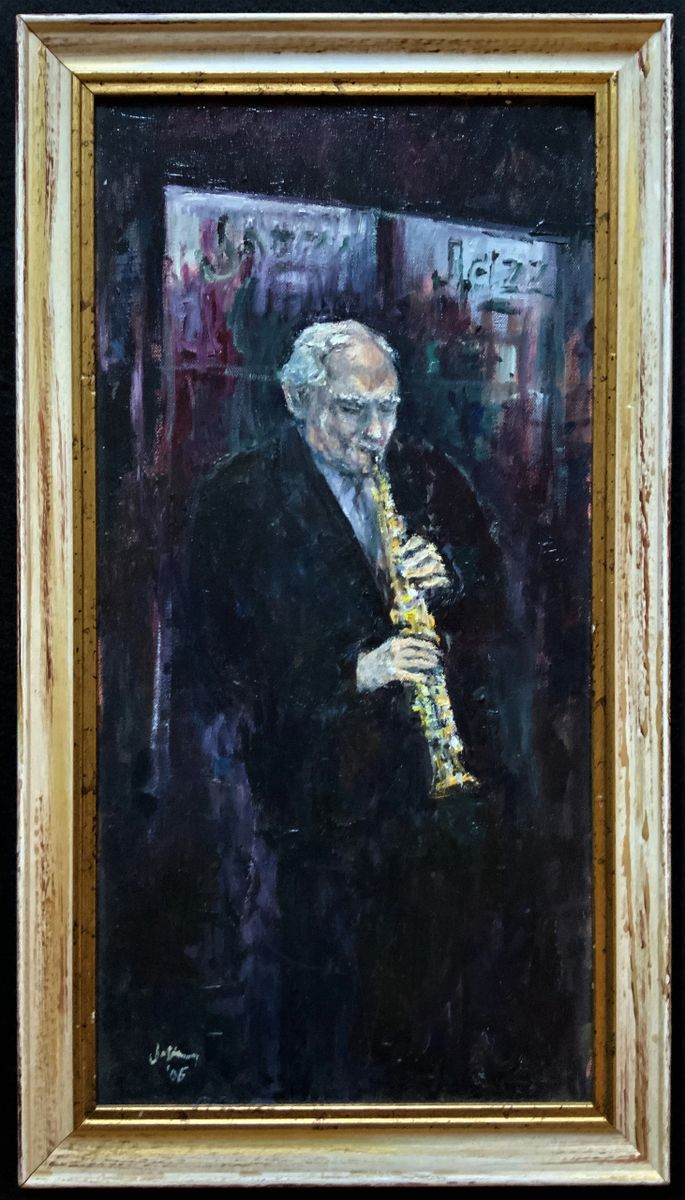 Original Contemporary Impressionist Oil Portrait Painting Of A Jazz ...