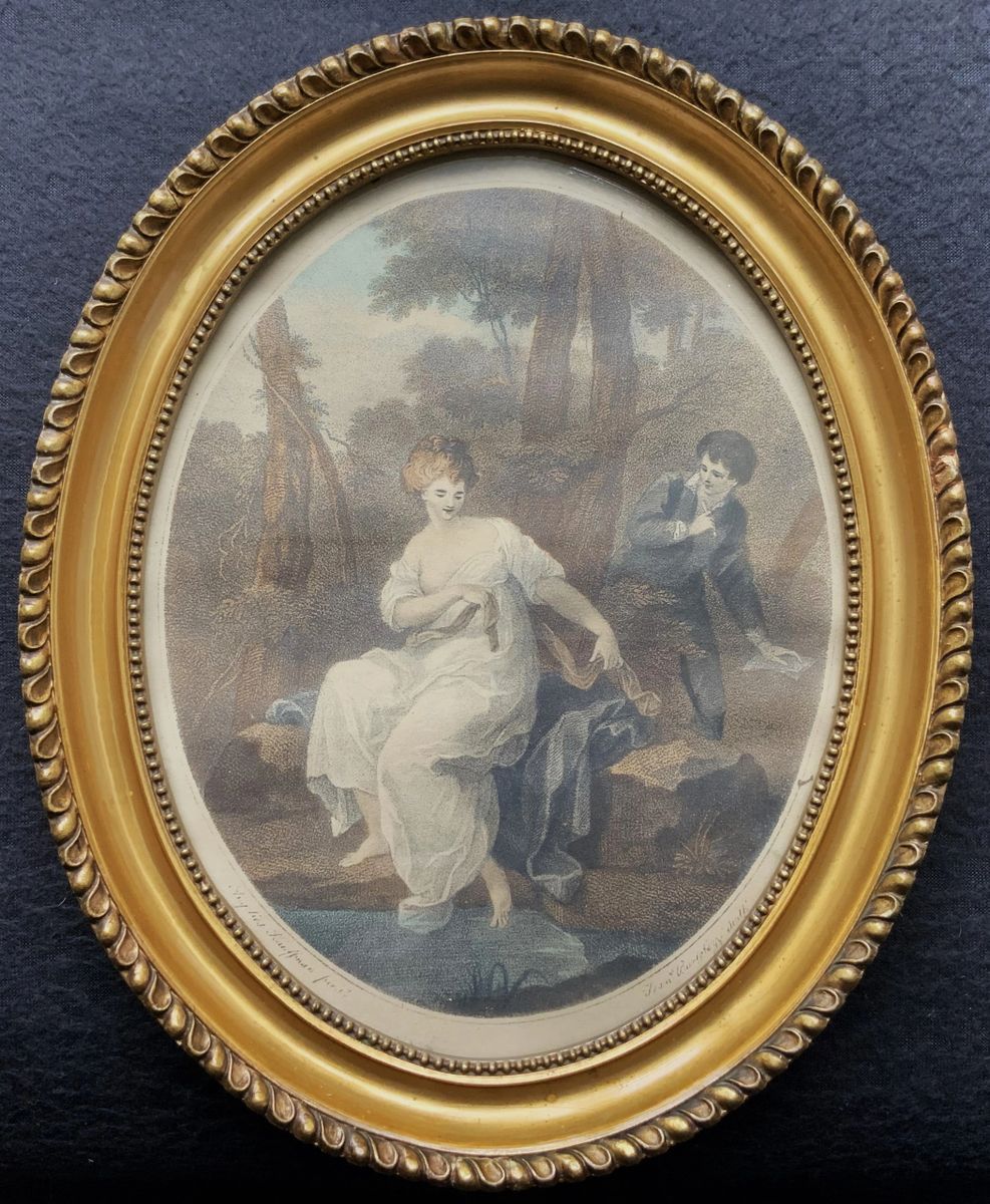 NOW SOLD - Georgian Oval Framed Italian Hand-Coloured Engraving After ...