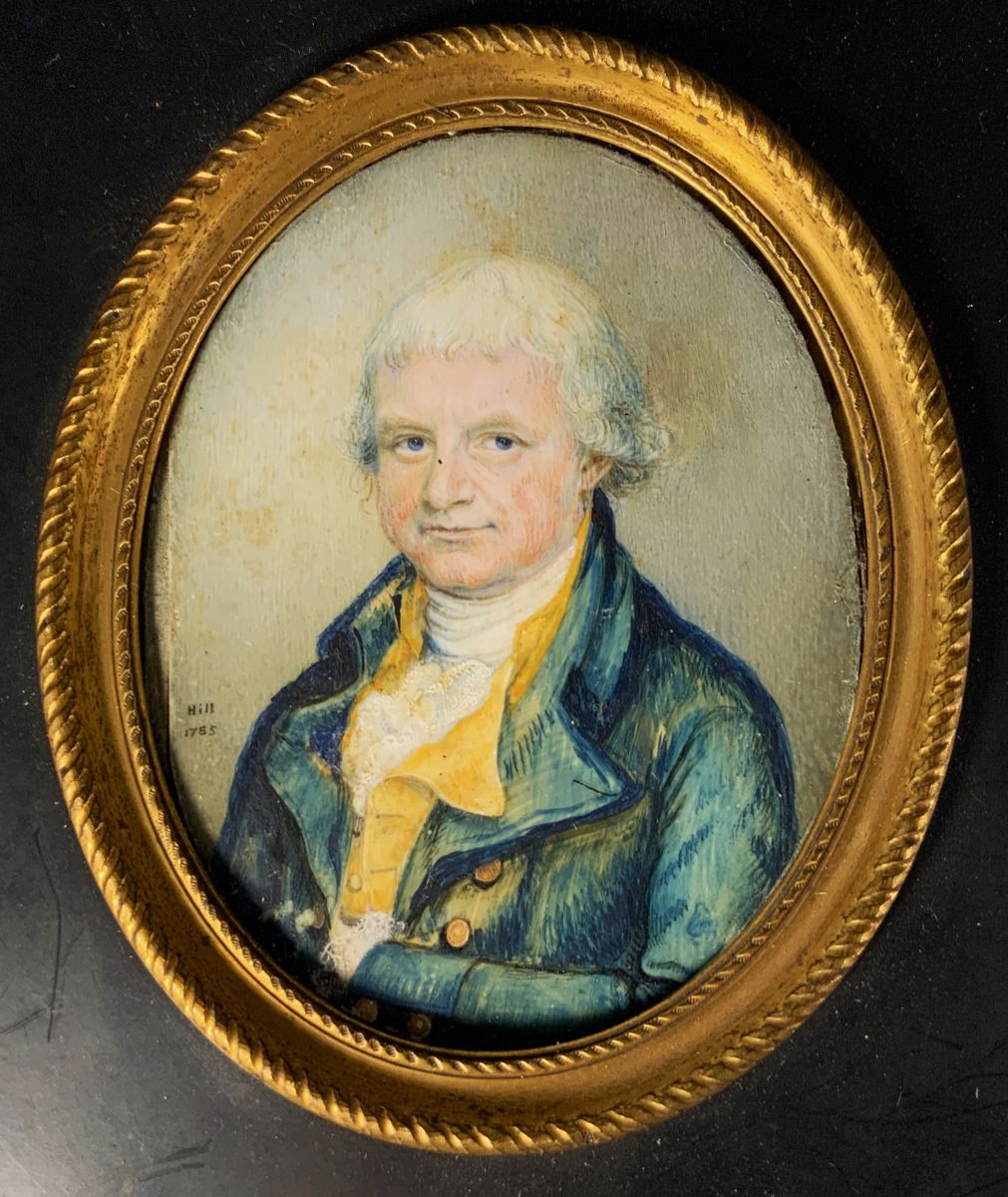 Diana Hill nee Deitz 1760-1844 IMPORTANT MINIATURE PORTRAIT OIL ...