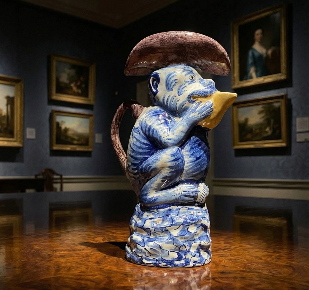 18thc Antique Dutch Delft Faience Monkey Toby Jug By: Pieter Verburg ...