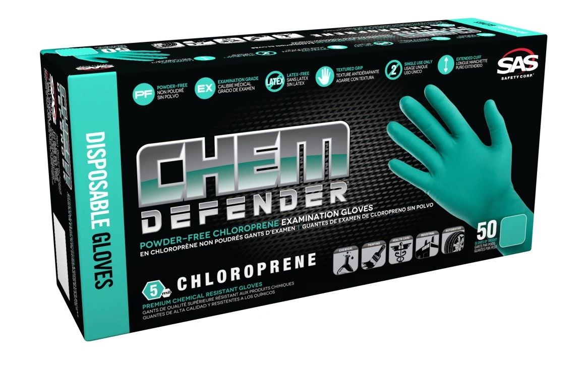 CHEMDEFENDER POWDER FREE CHLOROPRENE GLOVE - 50/BOX