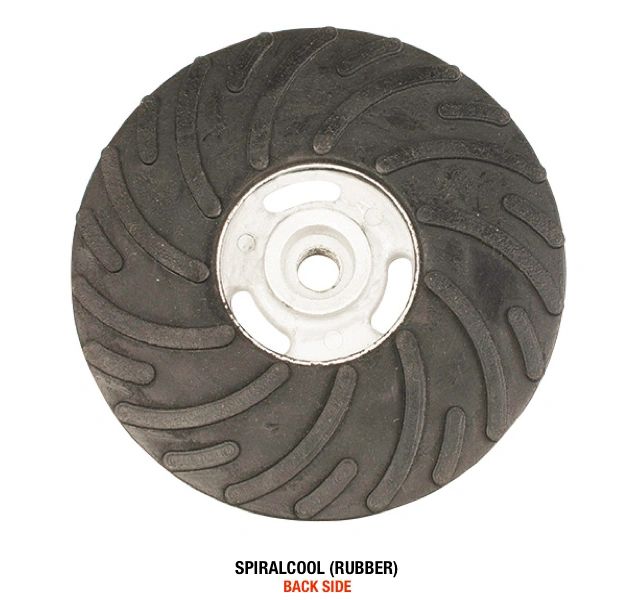 7"X 5/8-11 SPIRACOOL RUBBER BACK UP PAD