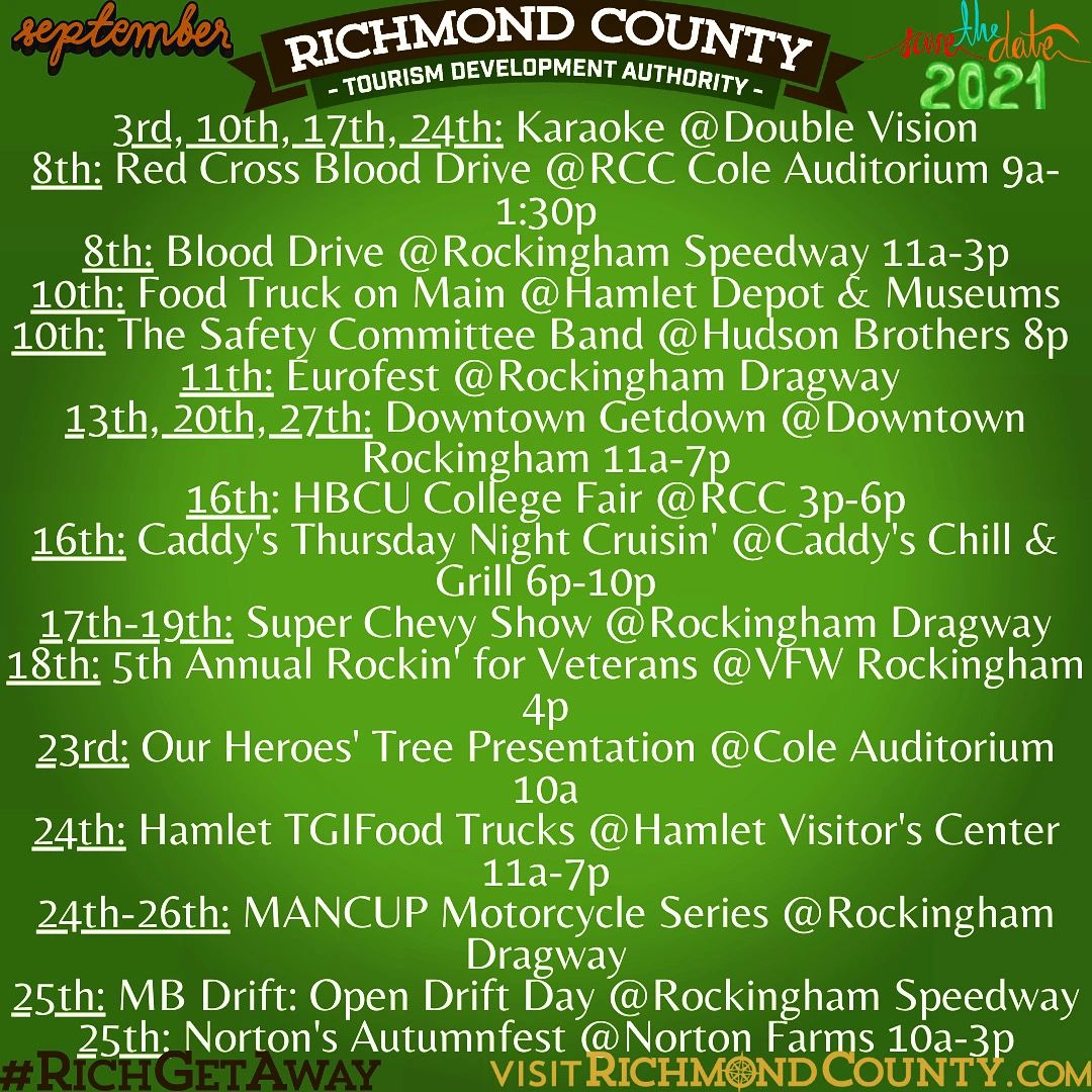 Updated September 2021 Events List