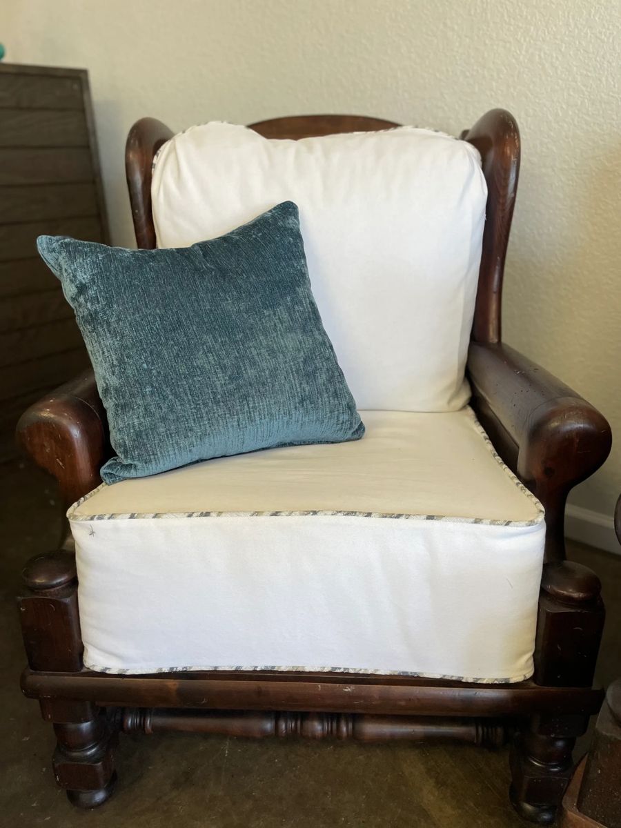 Vintage White Wingback Chair