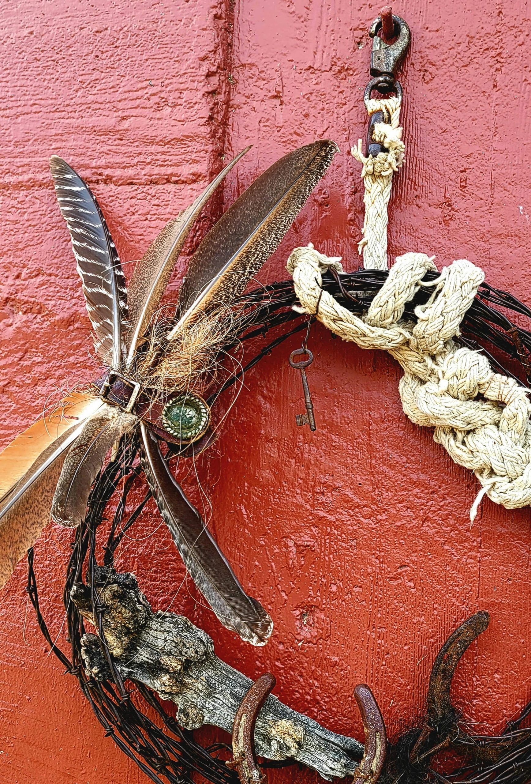 Karen Motto Rustic Western Art - Wire & Wing