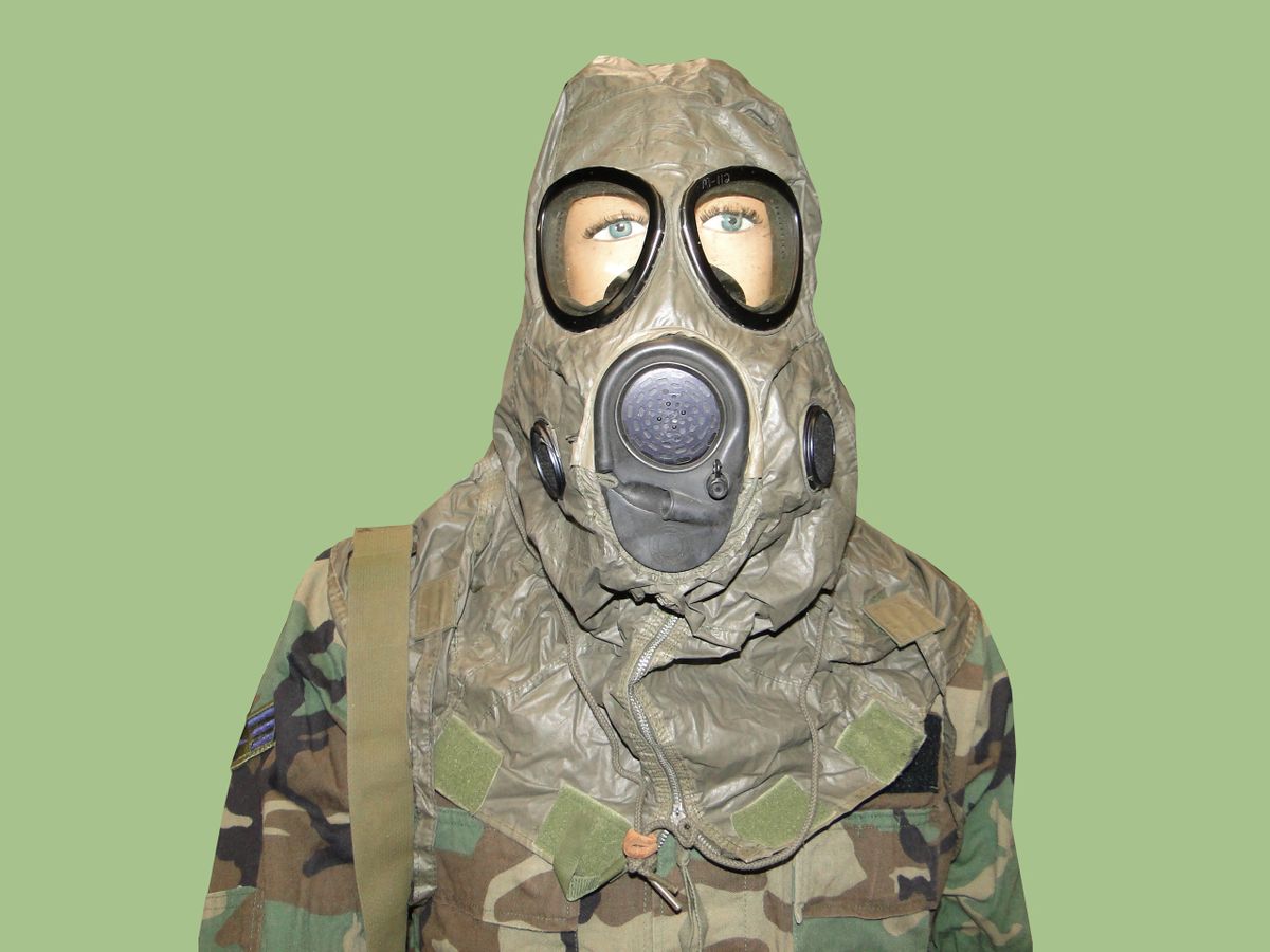 US Army M17 Gas Mask with Hood and Bag (4617)