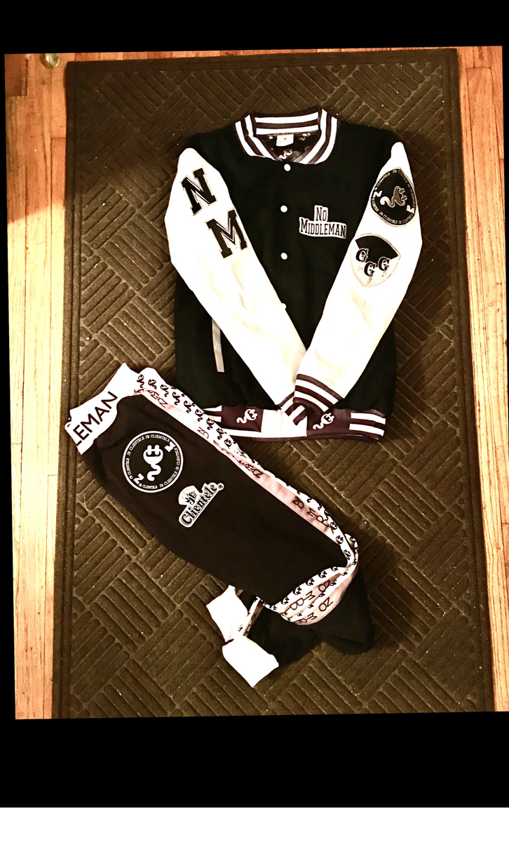 No Middleman Varsity Jacket and Jogging pants Black / White