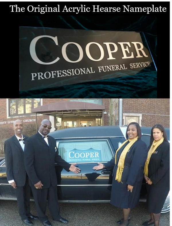 Acrylic Hearse Nameplate | Cooper Professionals