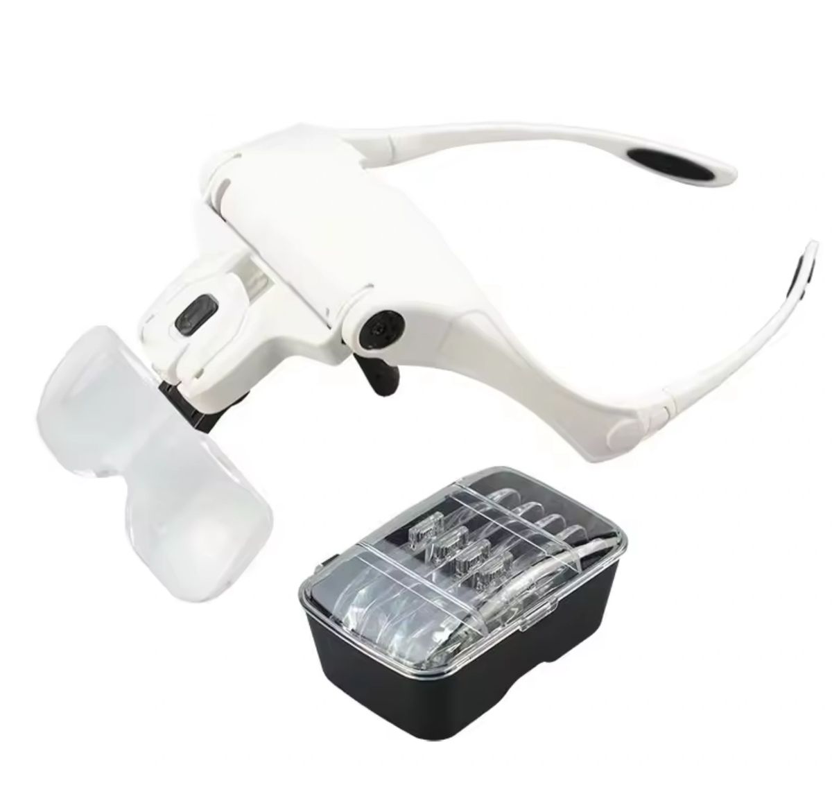 Opti-Tekscope OT-LENS: Hands-Free 5 Lens LED Lighted Magnifying ...