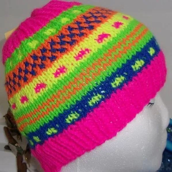 3 & 5 Color Knit Hat Set Pattern