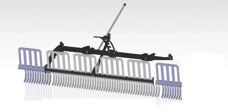 RAKE II STATIONARY RAKE WITH EXTENSIONS AND LEAF PUSHERS