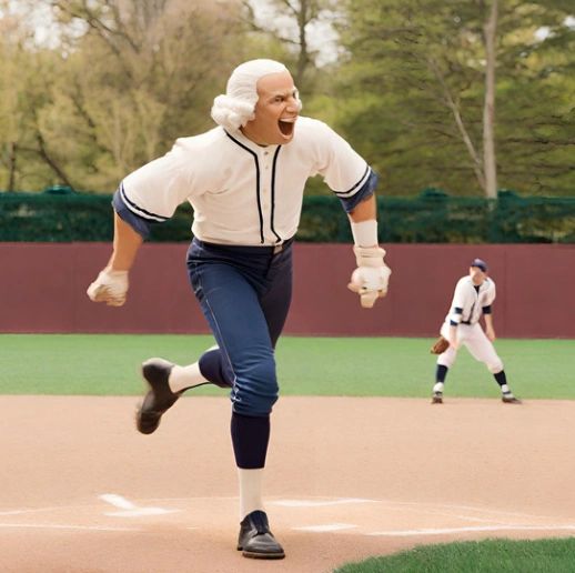 Presidents Playing Baseball In Major League Uniforms