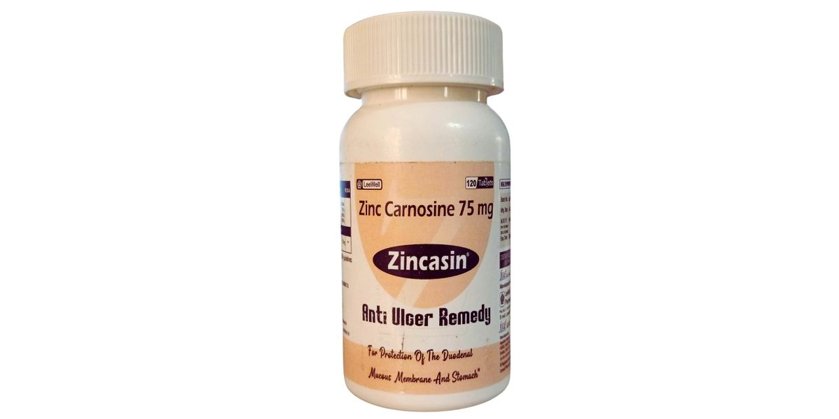 Zincasin with Zinc Carnosine 75 mg tablets 120 tablets Support Stomach ...