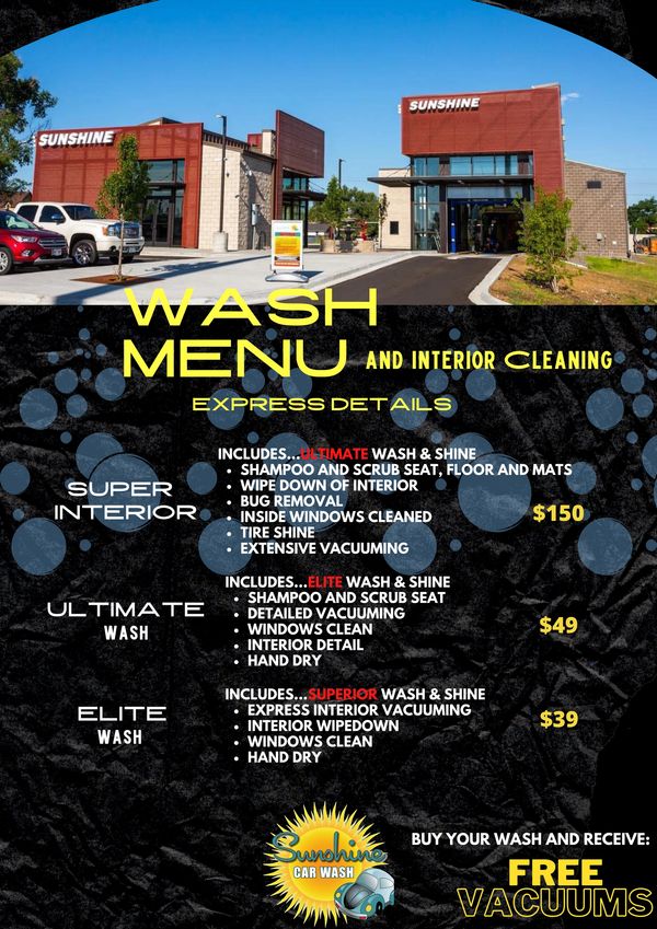 Wash Menu