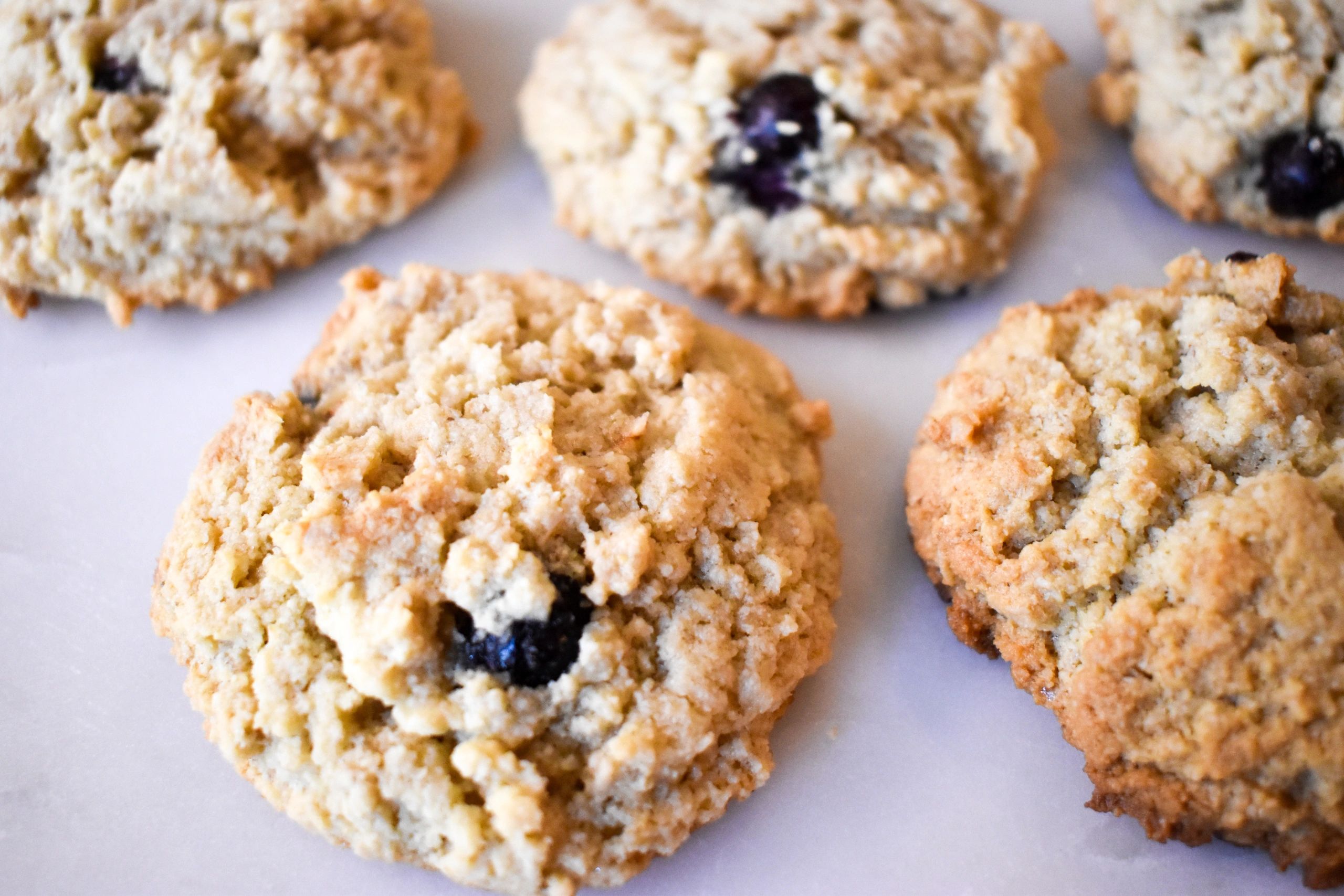 Almond Blueberry Oatmeal Cookies