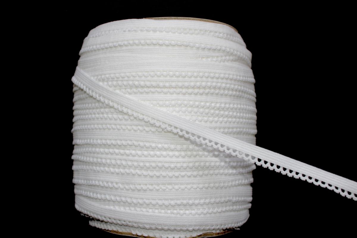 WHOLESALE ROLL - White 3/8" Loop Elastic