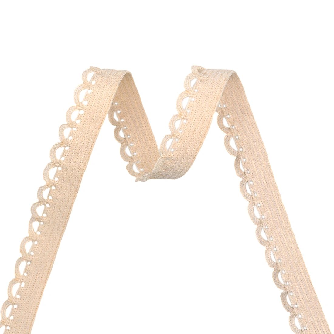 Decorative Eyelet Elastic - Nude 3/8"