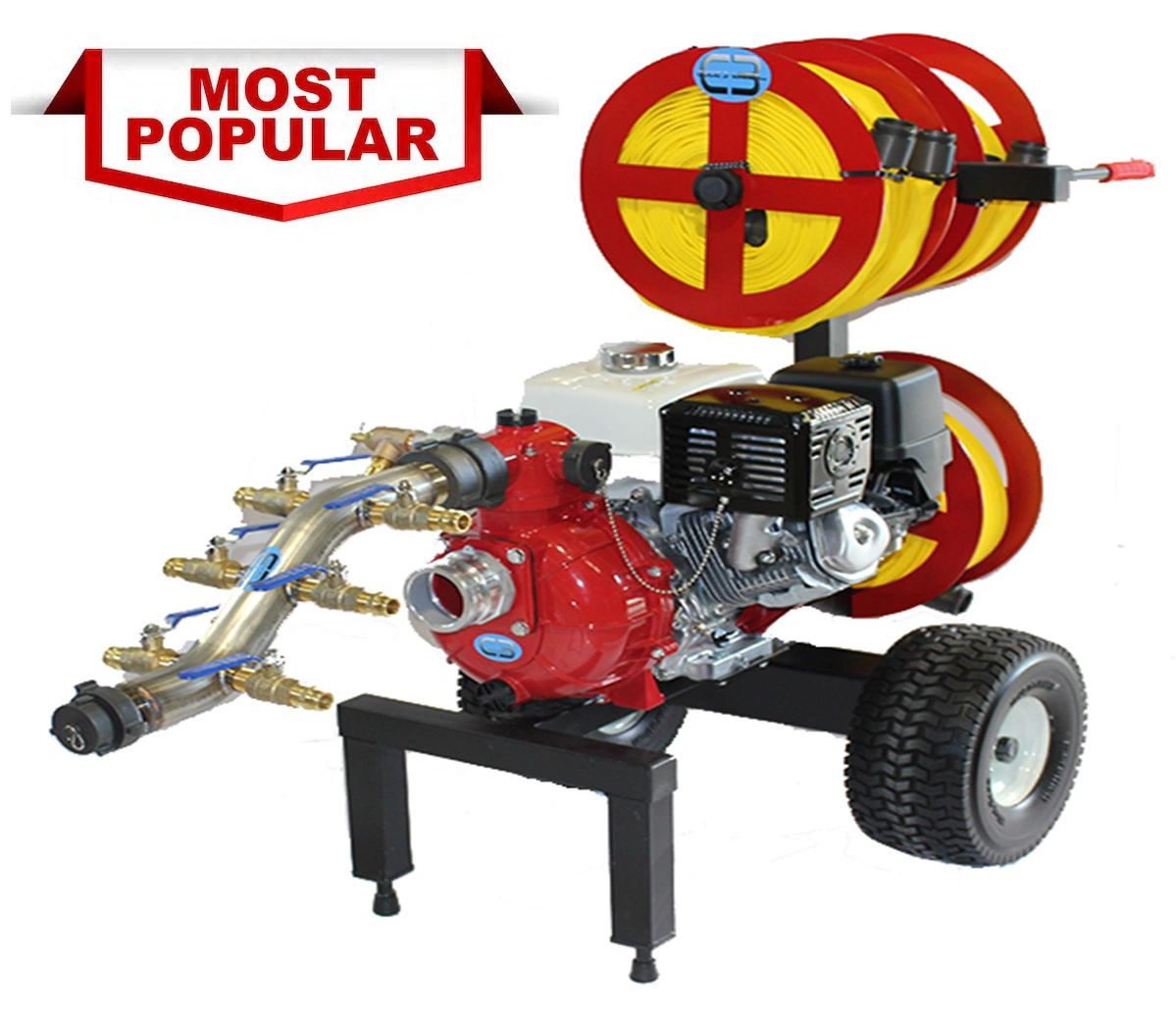 MP-400v.35x Fire Pump System Honda GX390, 6x6 Manifold, Cart And 350 ...