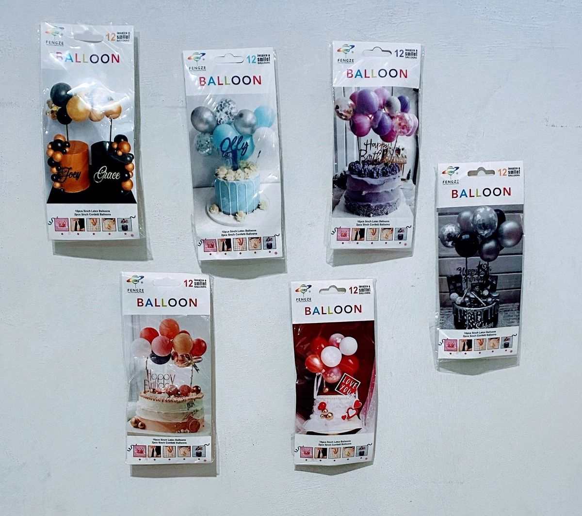 SET DE ESTUCHES DE GLOBO DECORACION (10 PIEZAS)