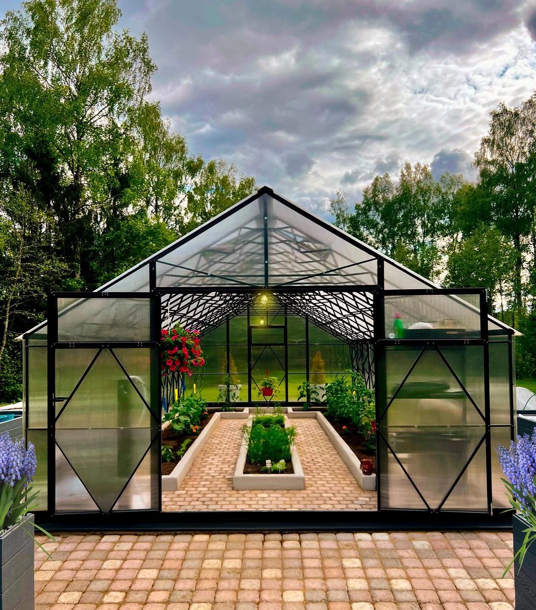 13ft Wide Color Frame Eco LUX Greenhouse - Black Edition